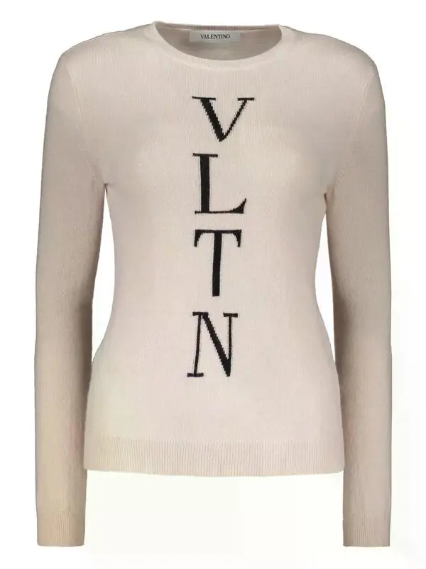 Valentino Garavani Intarsia-knit Logo Sweater - Neutrals