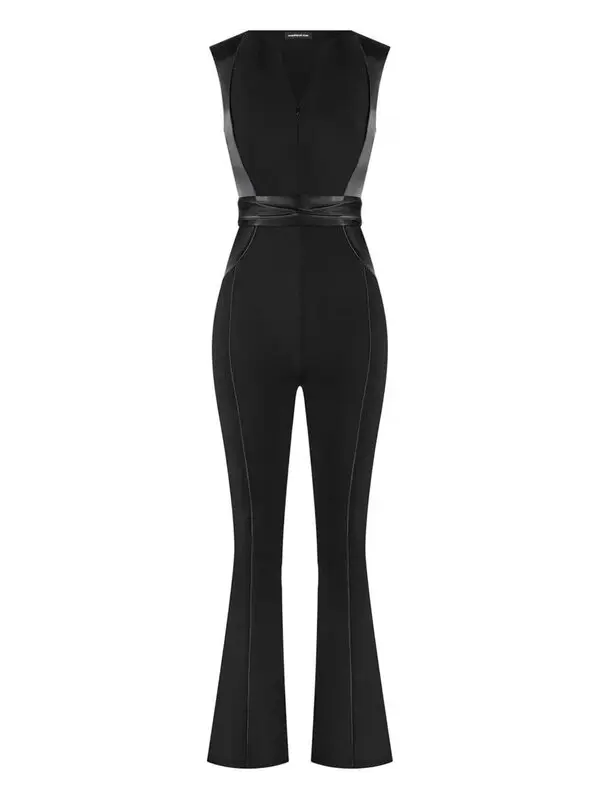 Manière De Voir Satin-trim Jumpsuit - Black