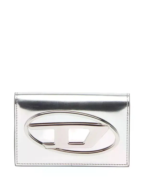 DIESEL® 1dr Metallic-effect Card Holder - Silver