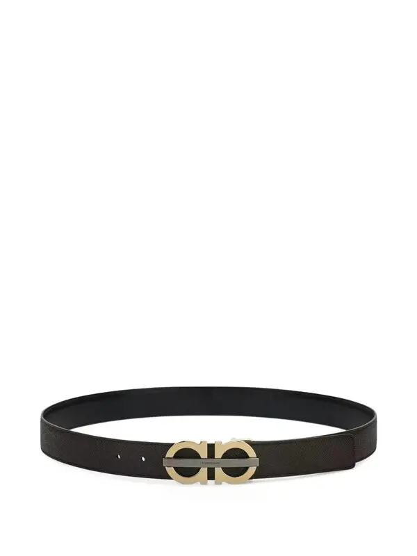 FERRAGAMO Reversible Gancini Buckle Belt - Black