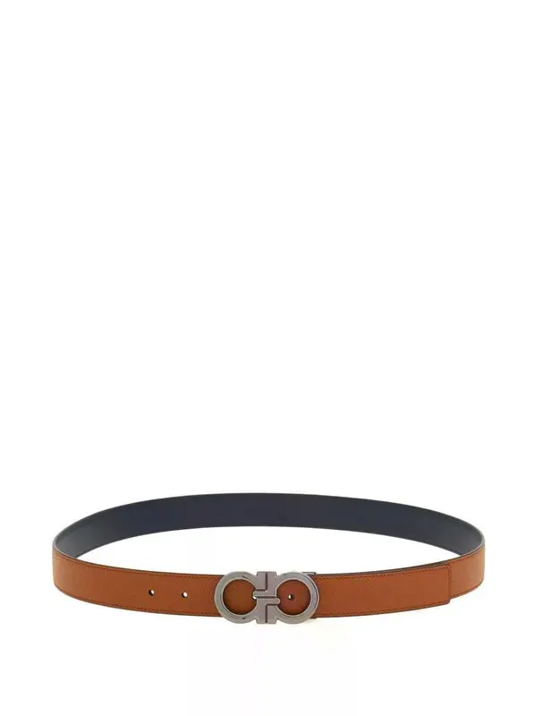 FERRAGAMO Reversible Gancini Belt - Brown