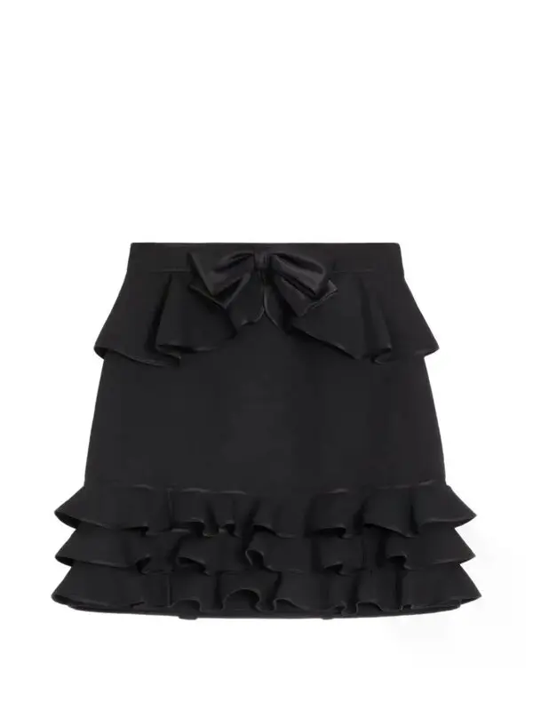 Valentino Garavani Bow Detail Flounce Mini Skirt