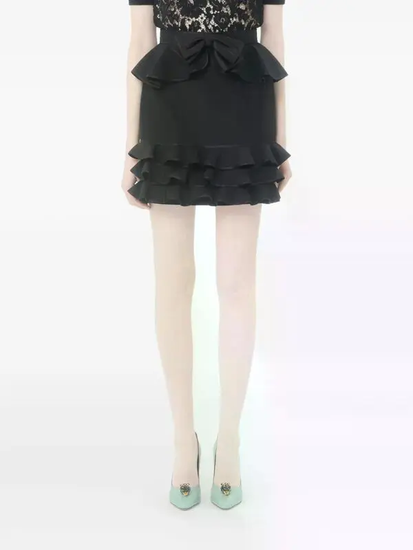 Valentino Garavani Bow Detail Flounce Mini Skirt