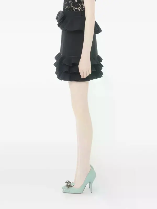 Valentino Garavani Bow Detail Flounce Mini Skirt