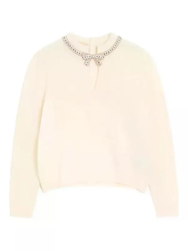 Valentino Garavani Embroidered Wool Jumper - Neutrals