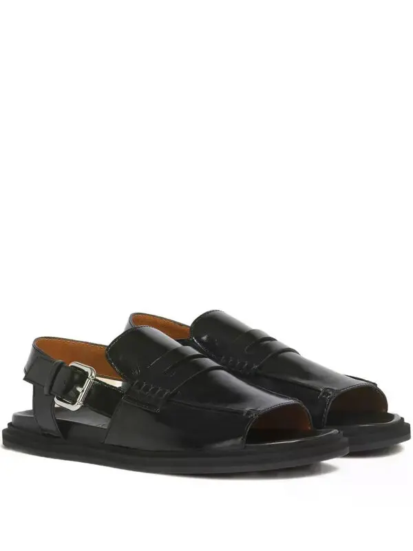 Marni Buckle-detail Loafer Sandals - Black
