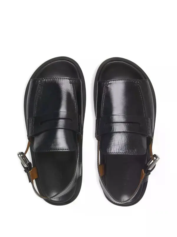Marni Buckle-detail Loafer Sandals - Black