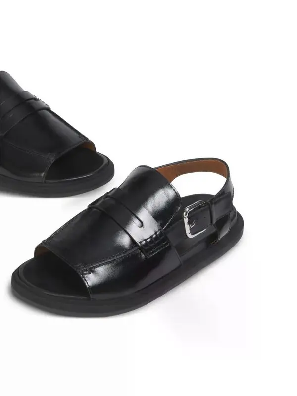 Marni Buckle-detail Loafer Sandals - Black
