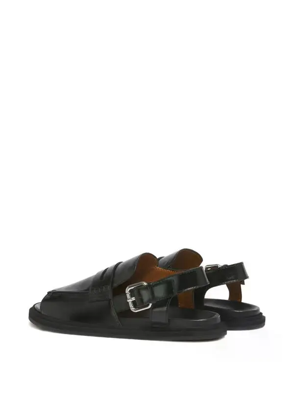 Marni Buckle-detail Loafer Sandals - Black
