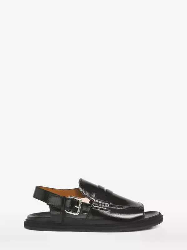 Marni Buckle-detail Loafer Sandals - Black