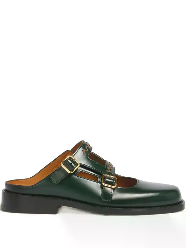 Marni Bambi 3.0 Buckle Leather Loafers - Green