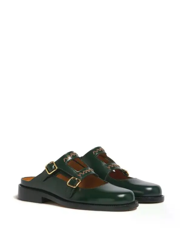 Marni Bambi 3.0 Buckle Leather Loafers - Green