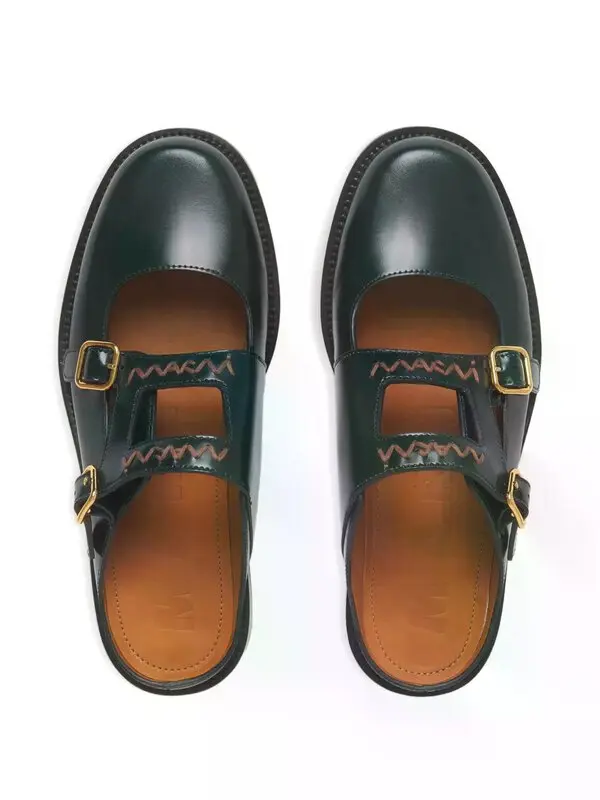 Marni Bambi 3.0 Buckle Leather Loafers - Green