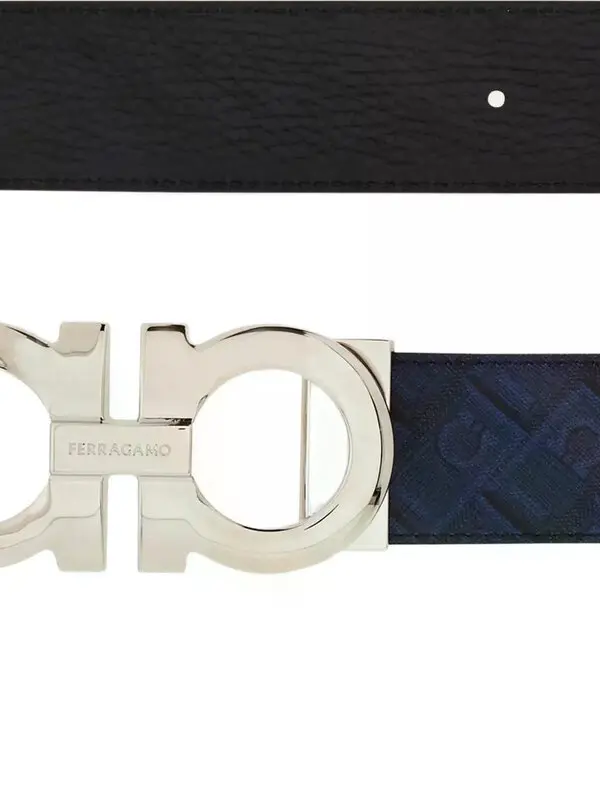 FERRAGAMO Gancini Buckle Belt - Blue