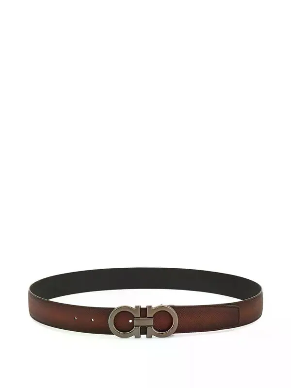 FERRAGAMO Reversible Gancini Belt - Brown