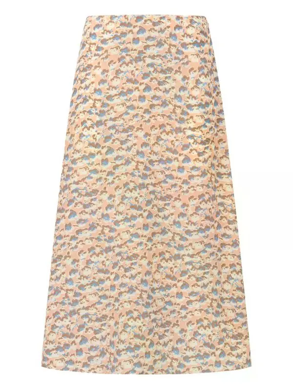 Marni Floral-print Midi Skirt - Neutrals