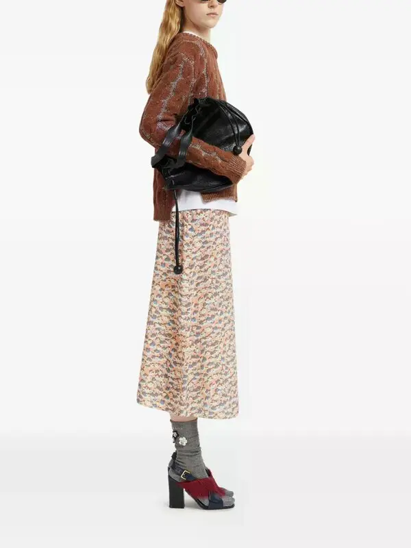 Marni Floral-print Midi Skirt - Neutrals