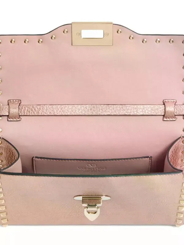 Valentino Garavani Rockstud Grainy Leather Crossbody Bag - Pink