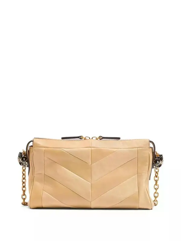 Valentino Garavani Panthea Small Shoulder Bag In Nappa Leather - Neutrals