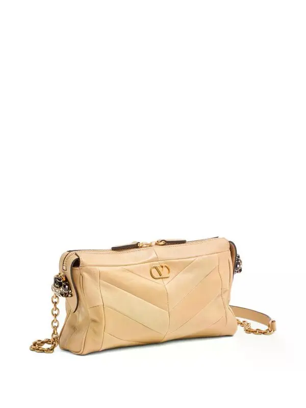 Valentino Garavani Panthea Small Shoulder Bag In Nappa Leather - Neutrals