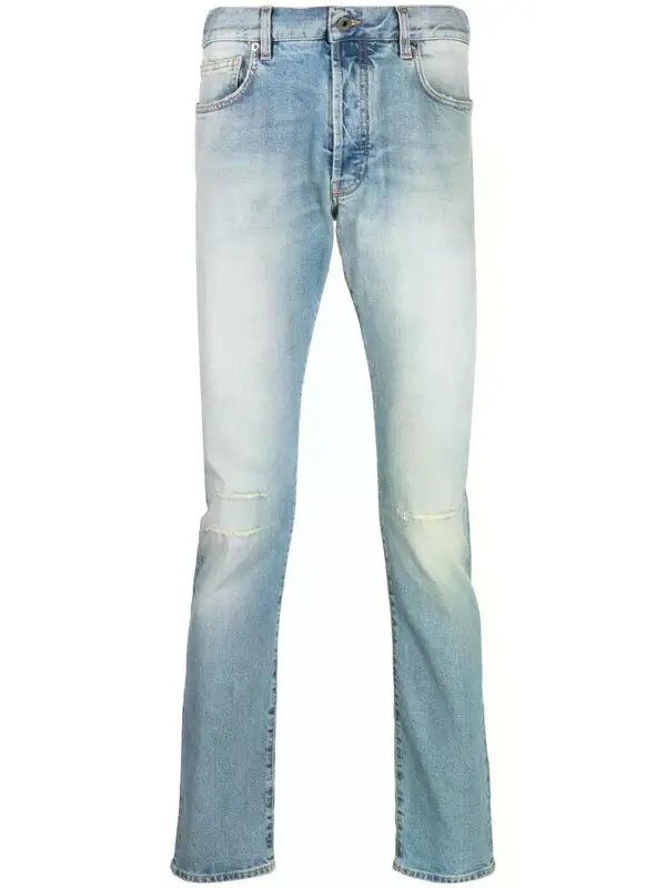 14BROS Stonewashed Straight-leg Jeans