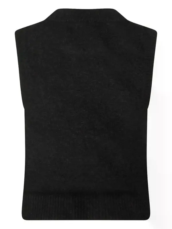 GANNI Cherry-embroidered Top - Grey