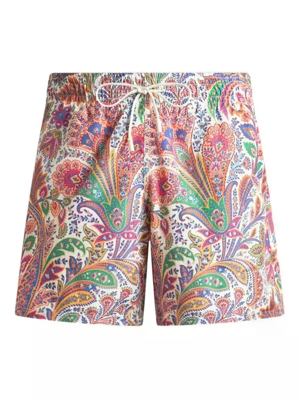 Etro Paisley-print Swim Shorts - White