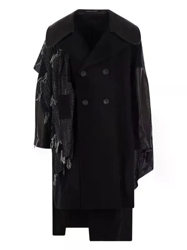Yohji Yamamoto Leather-panel Coat