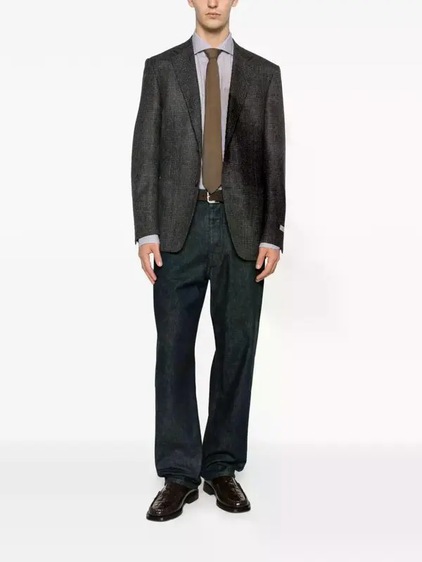 DELL'OGLIO Striped Button Shirt - Brown