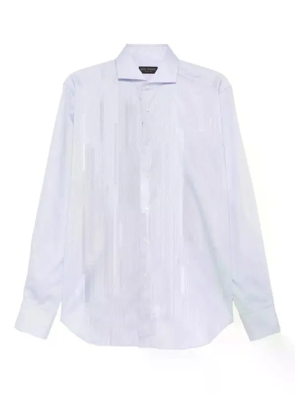 DELL'OGLIO Striped Button Shirt - Blue