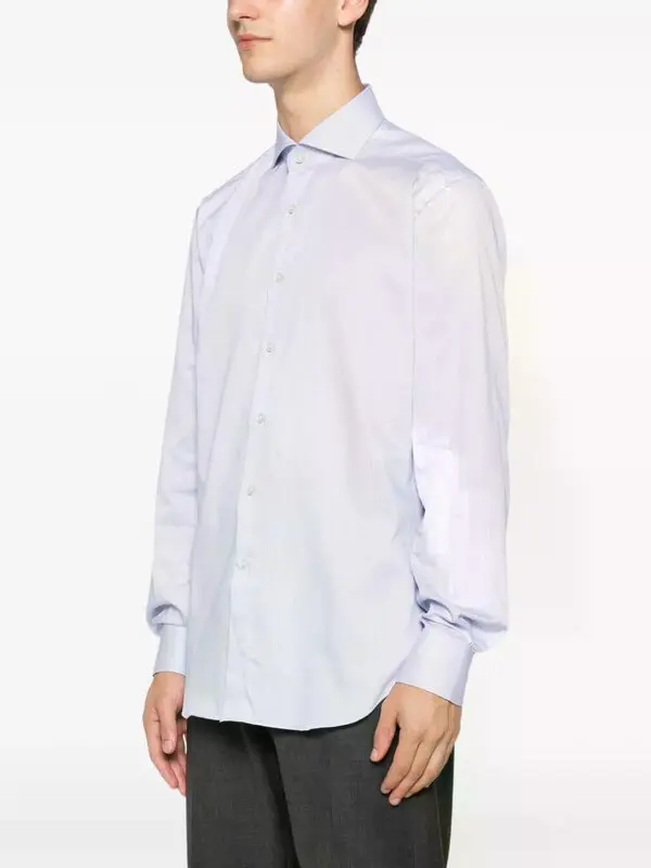 DELL'OGLIO Striped Button Shirt - Blue