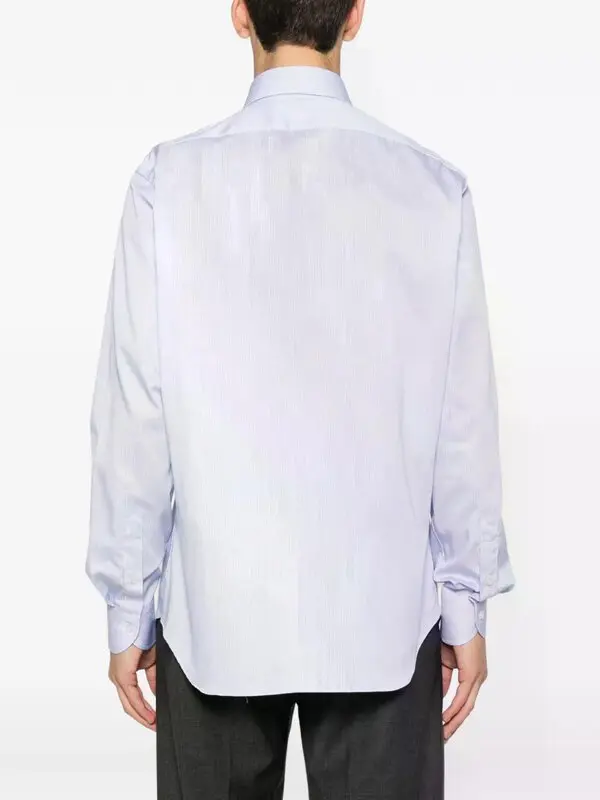 DELL'OGLIO Striped Button Shirt - Blue