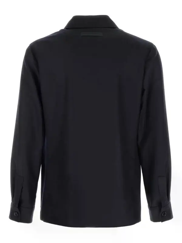 Zegna Pocket Button Overshirt - Blue