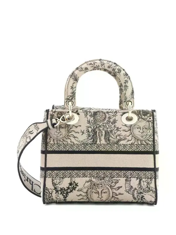Dior Lady D-lite Medium Satchel Embroidered Canvas