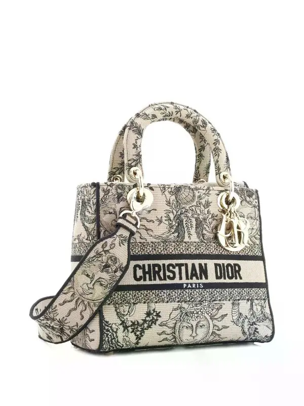Dior Lady D-lite Medium Satchel Embroidered Canvas