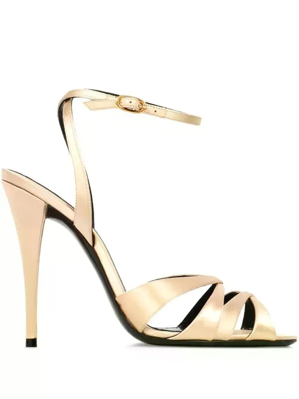 Saint Laurent 110 Mm Strappy Heeled Sandals - Neutrals