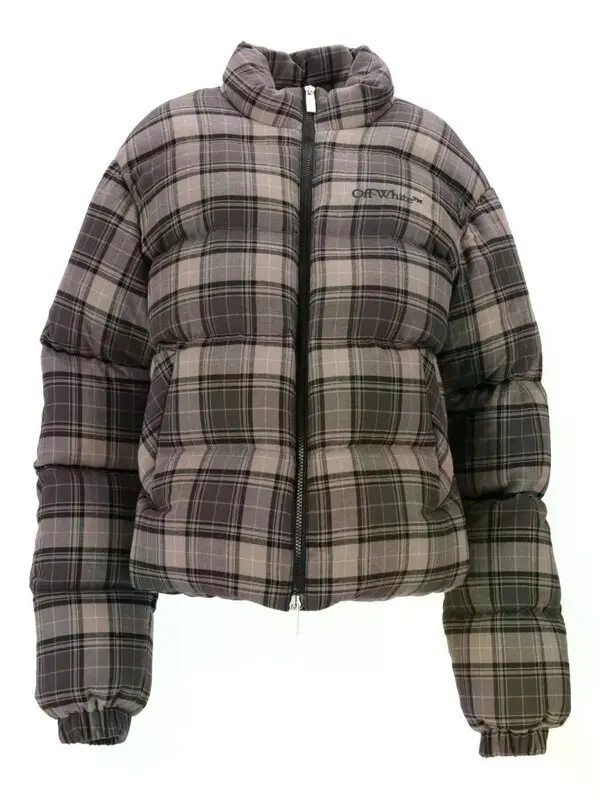 Off-White Flannel Down Jacket - Grey
