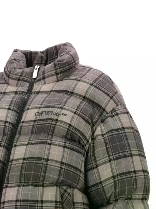 Off-White Flannel Down Jacket - Grey