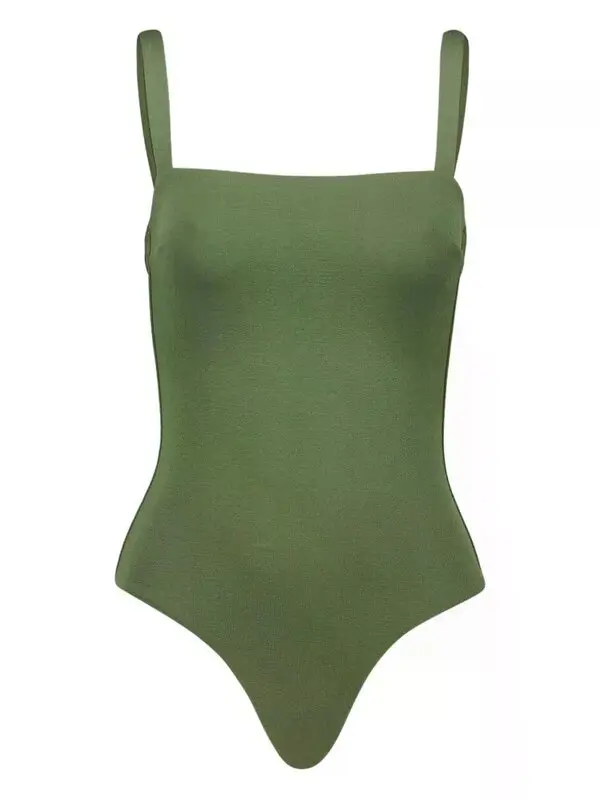 Matteau Crinkle Square-neck Swimsuit - Green