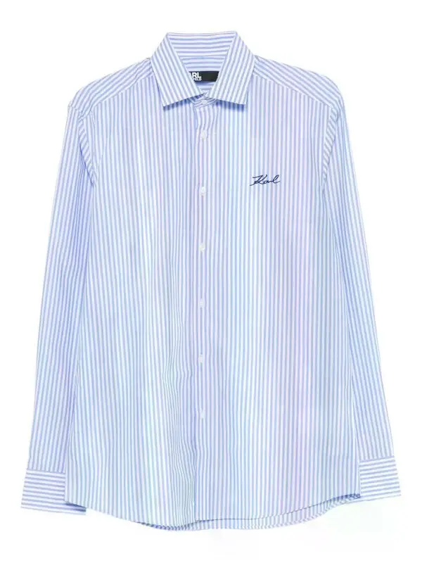 Karl Lagerfeld Striped Modern Fit Shirt - Blue