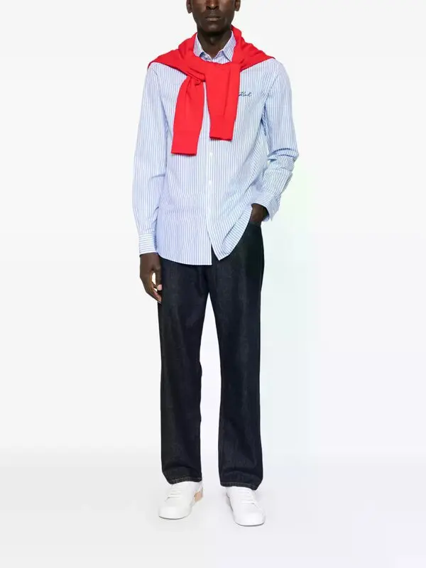 Karl Lagerfeld Striped Modern Fit Shirt - Blue