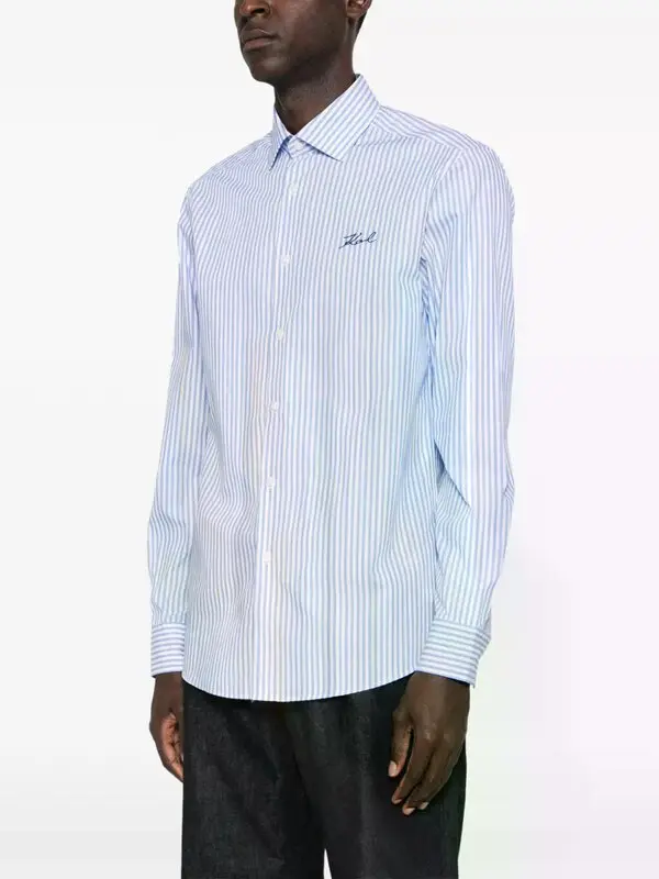 Karl Lagerfeld Striped Modern Fit Shirt - Blue