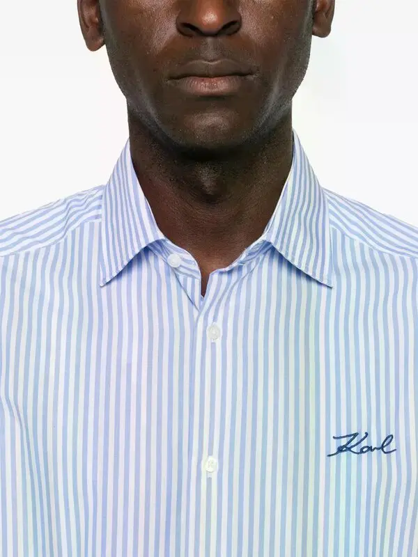 Karl Lagerfeld Striped Modern Fit Shirt - Blue