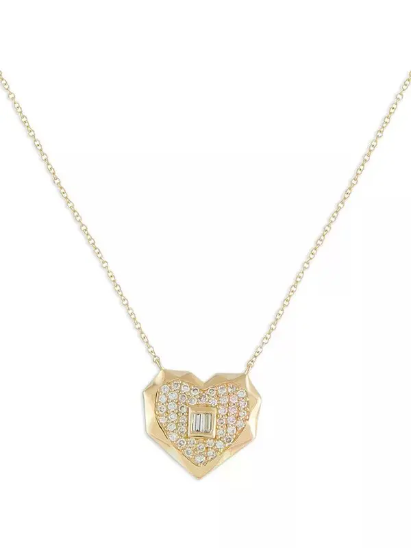 LB EXCLUSIVE 14k Yellow Diamond Heart Pendant Necklace - Gold