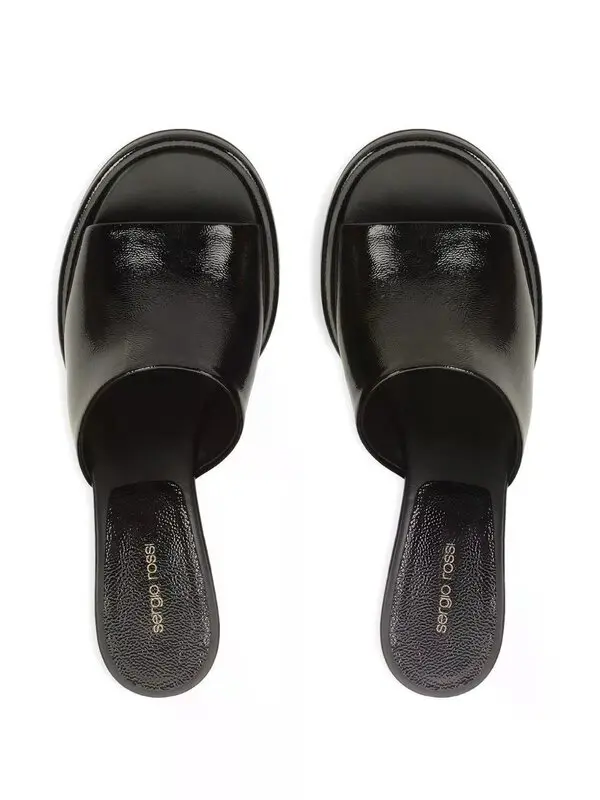 SERGIO ROSSI 60mm Leather Mules - Black