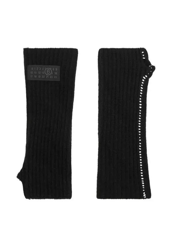 MAISON MARGIELA Label Detail Gloves - Black