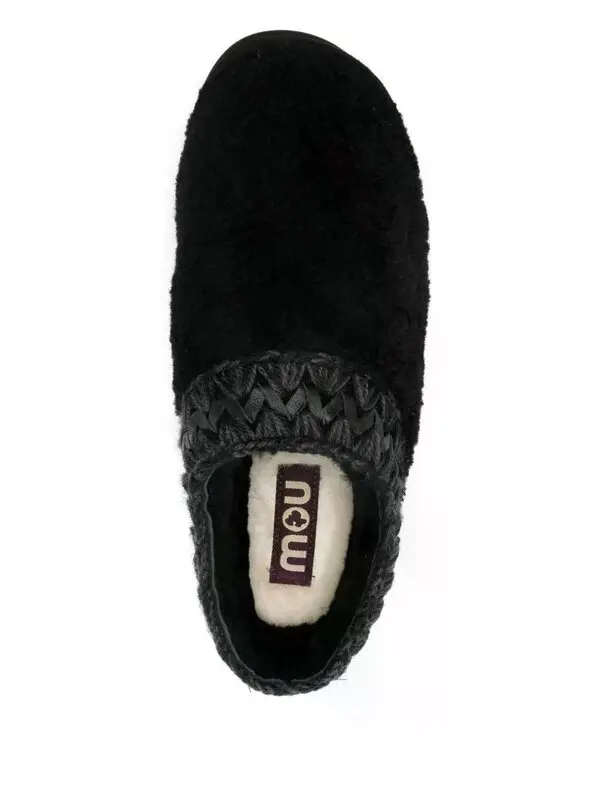 Mou Woven Shearling Clogs