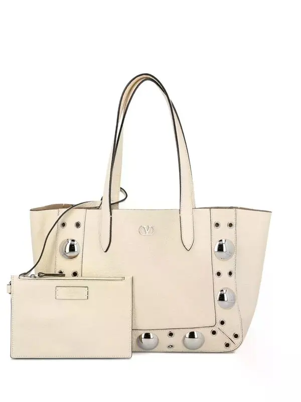 Valentino Garavani Nellcôte Leather Tote Bag - Neutrals