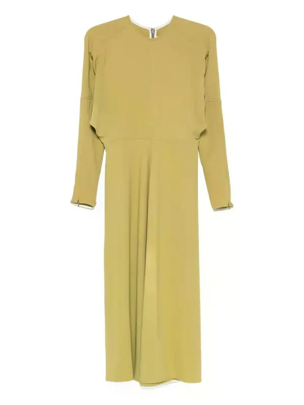 Victoria Beckham Dolman Long-sleeve Midi Dress - Green