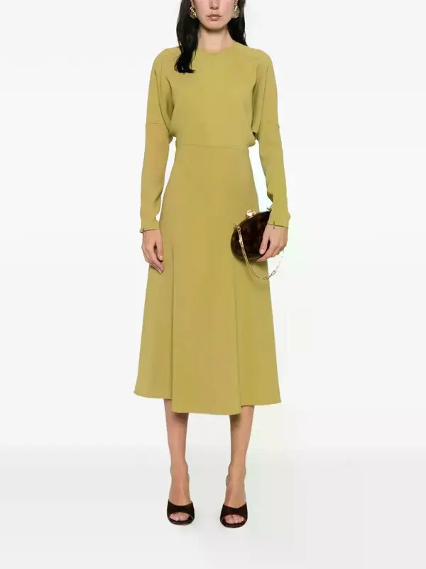 Victoria Beckham Dolman Long-sleeve Midi Dress - Green